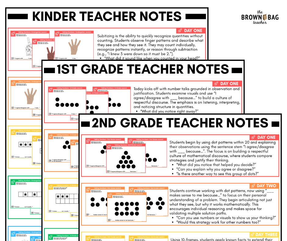 First 10 Days of Number Talks - The Brown Bag Teacher